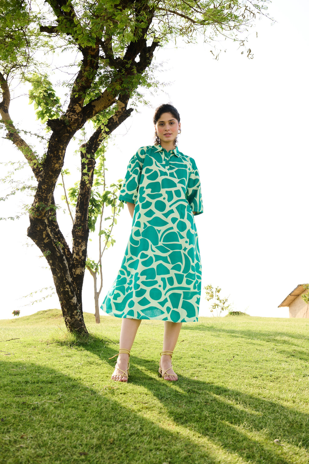 Deconstructed Green Orange - Madame Dress | Raas Life | Kikli India