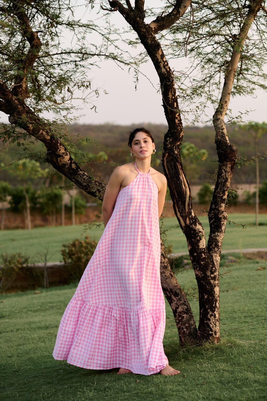 Pink Madras Check - Birds Of Paradise | Raas Life | Kikli India