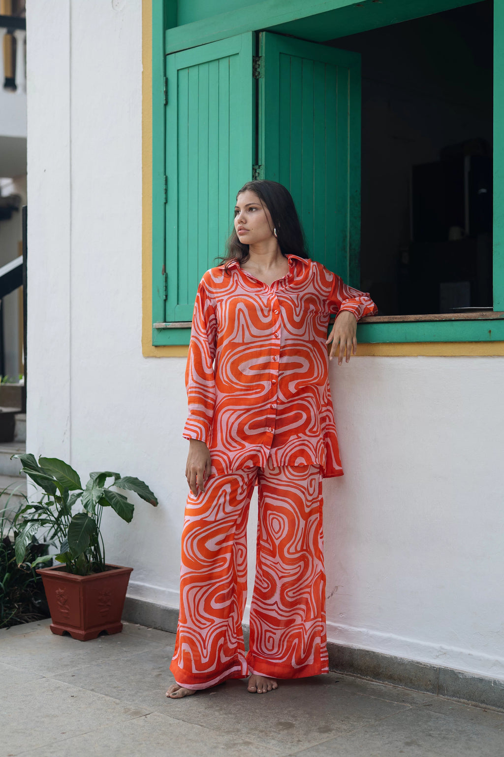 Maria Orange Shirt – Timeless Orange Maria Shirt | Kikli India