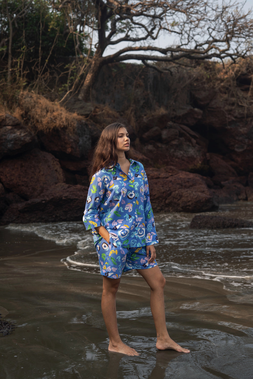 Diana Multi Blue Cotton Slub Set – Comfort & Chic Multi Blue Diana Set ...