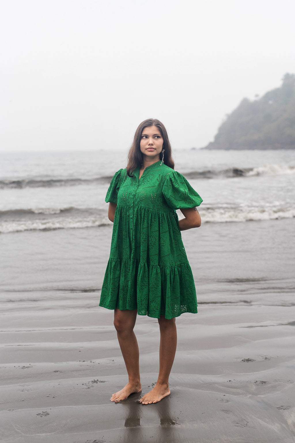 Layla Chilli Green Dress – Bold & Bright Summer Dress | Kikli India