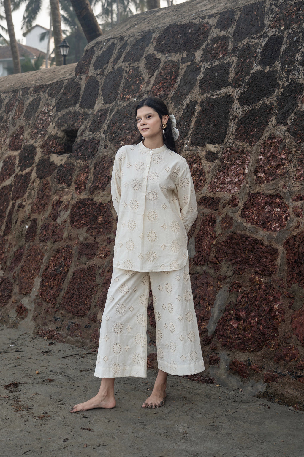 Tori Cream White Embroidered Kurta – Ethnic Touch Kurta | Kikli India